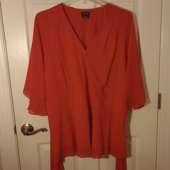 City Chic | Tops | City Chic Top Size 24 Hot Pink | Poshmark